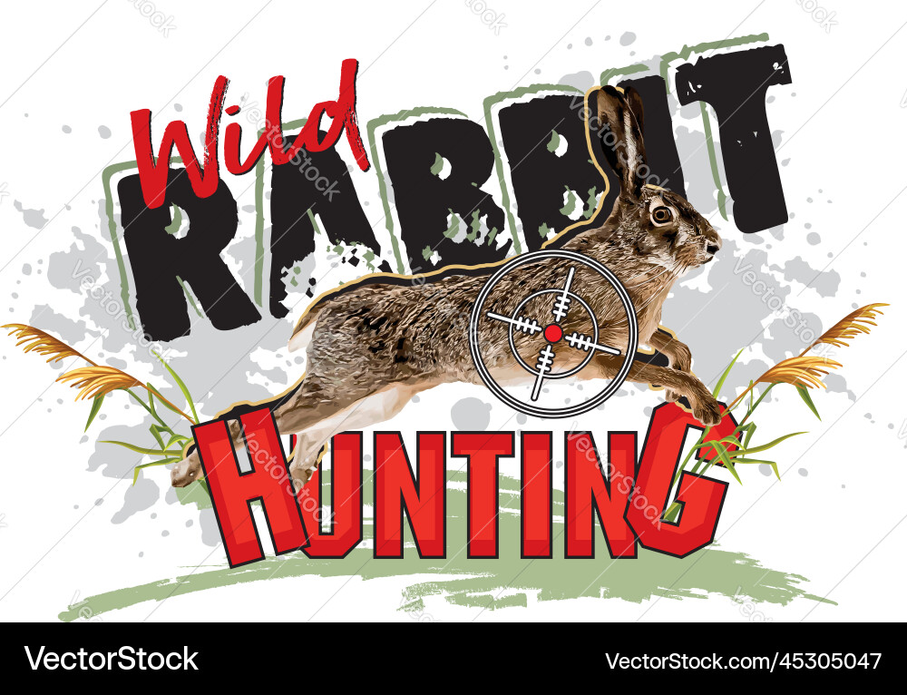 Wild rabbit hunt Royalty Free Vector Image - VectorStock
