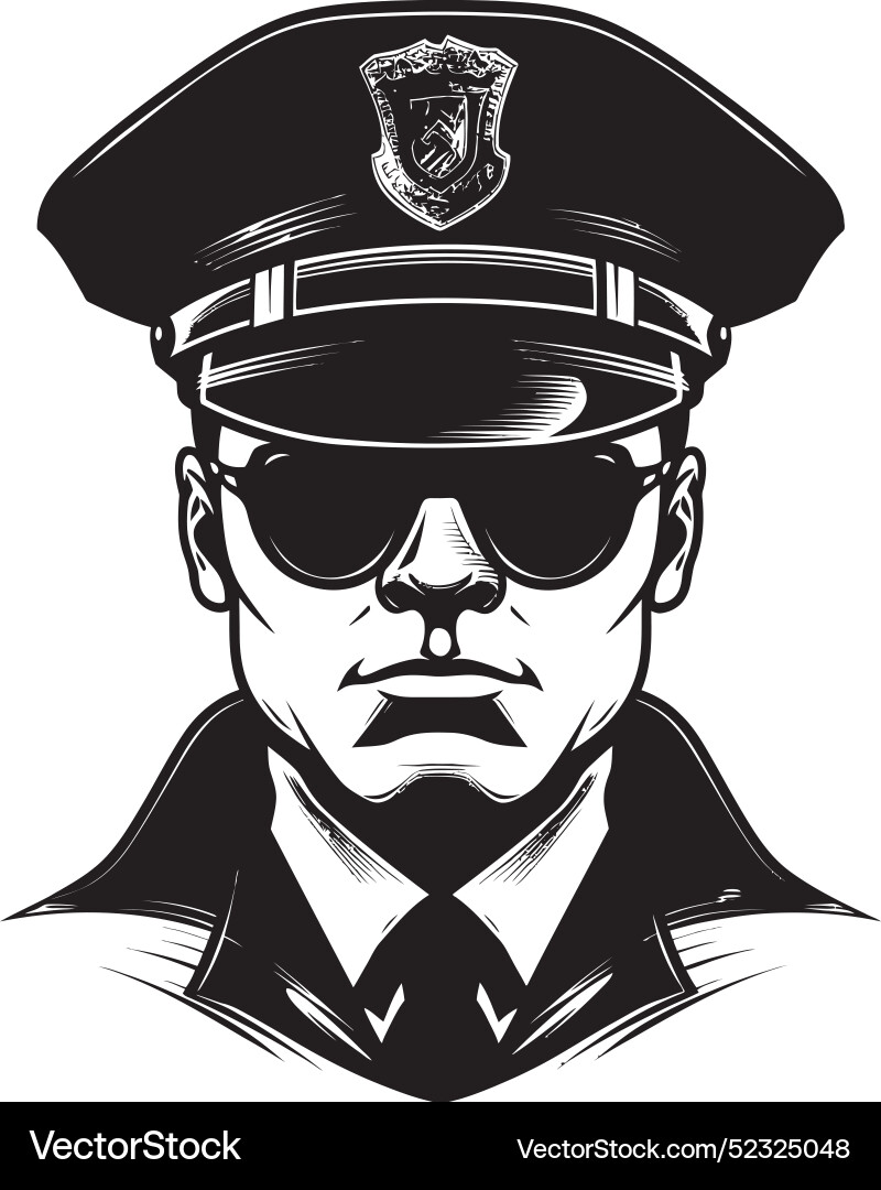 Blue line defender black police artarmed Vector Image