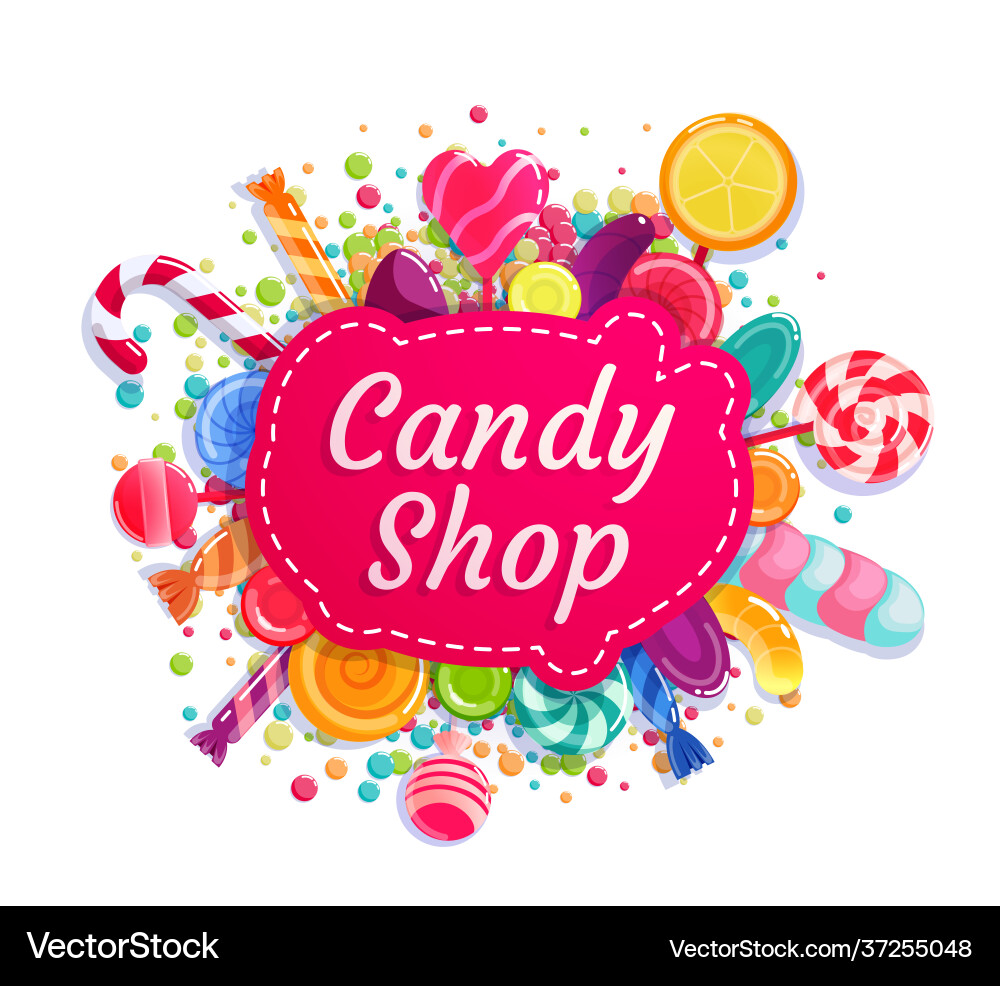 Candy Shop Branding & Signage Royalty Free Vector Image