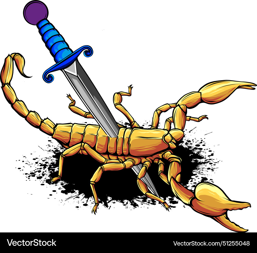 Draw colored animal scorpion Royalty Free Vector Image