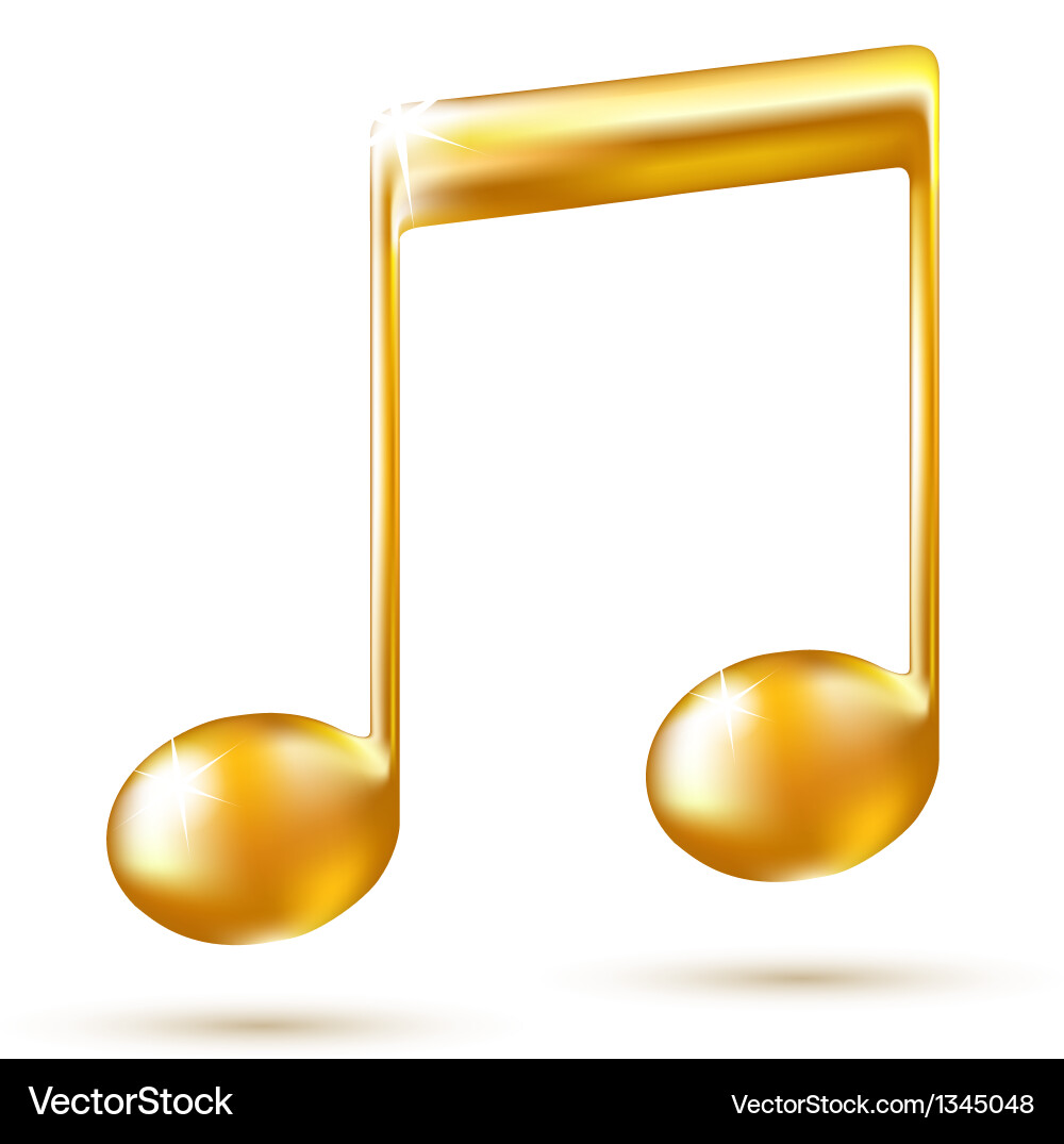 Golden music note sign Royalty Free Vector Image