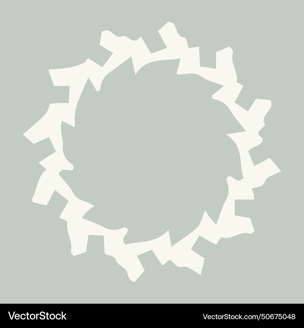 Handmade linocut organic wreath Royalty Free Vector Image