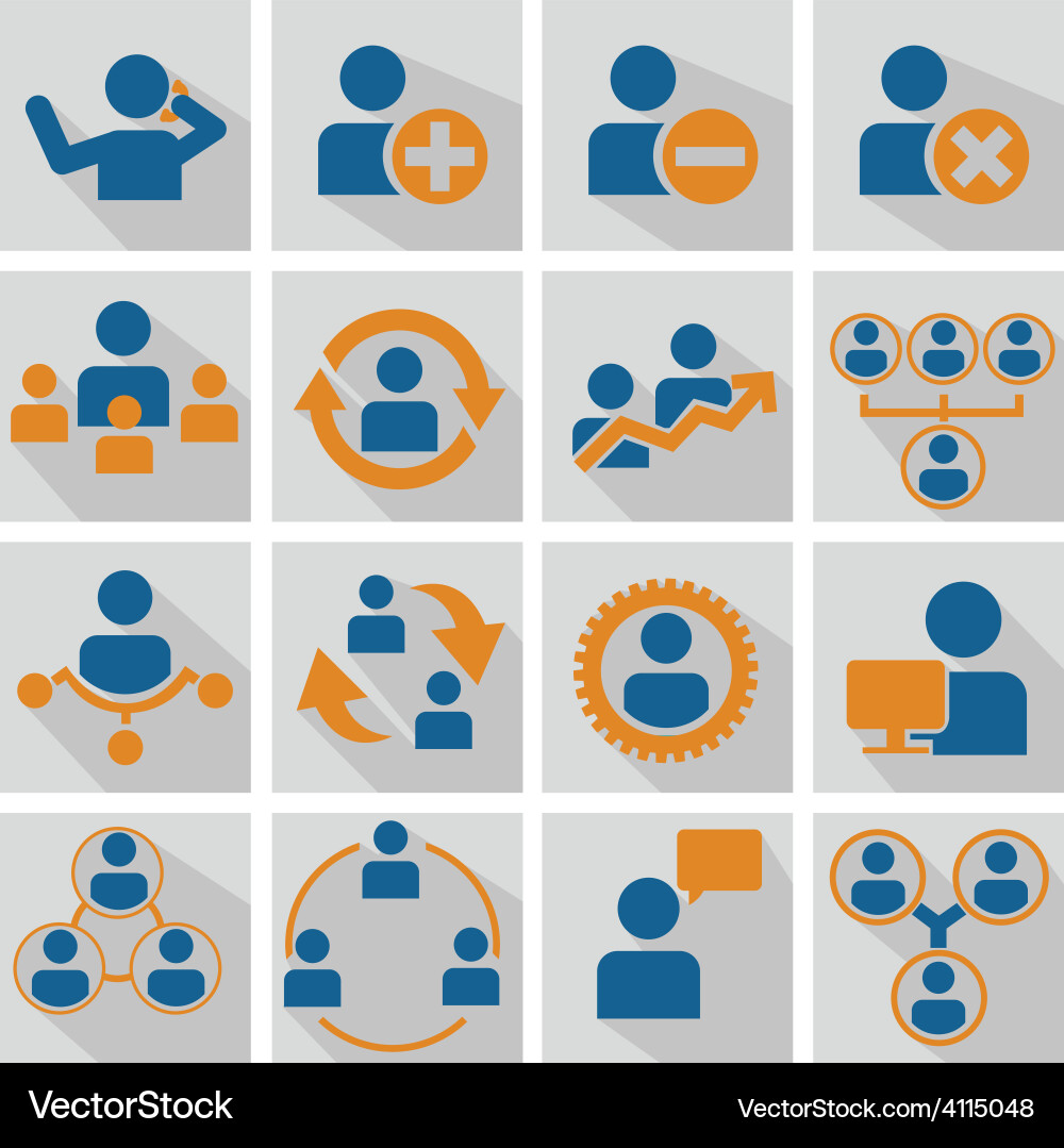 Human resources icons Royalty Free Vector Image