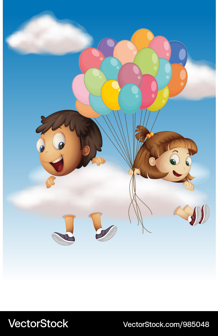 Kids in the sky Royalty Free Vector Image - VectorStock
