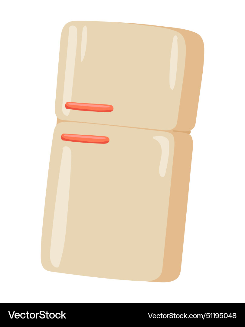 Kitchen fridge in flat design domestic Royalty Free Vector
