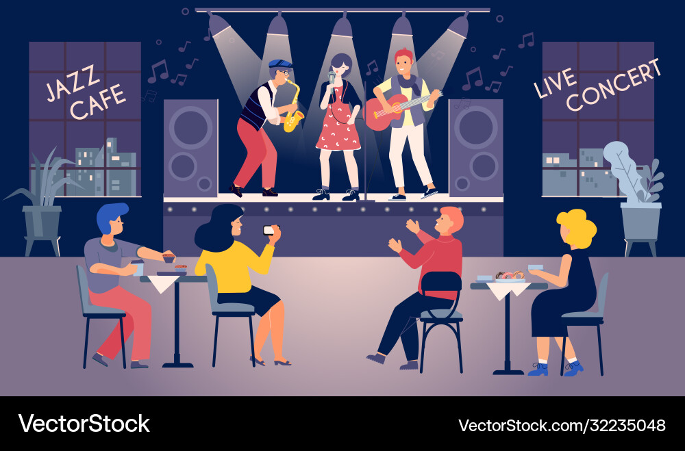 Live music showcase composition Royalty Free Vector Image