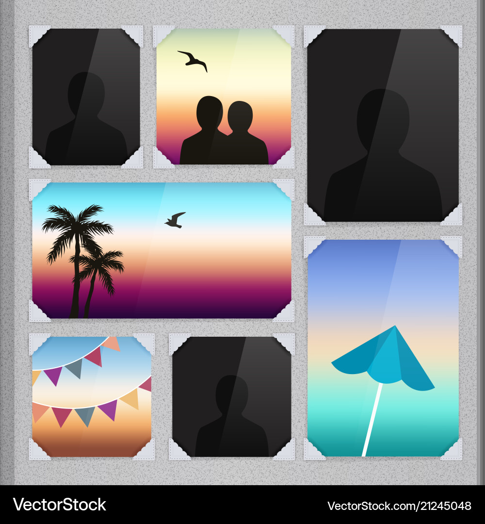 Photo Album Page with Frames Royalty Free Vector Image