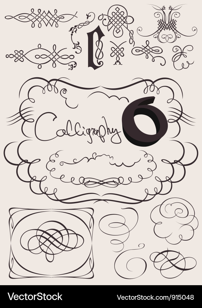 Set of calligraphy elements Royalty Free Vector Image