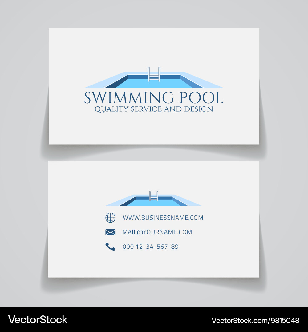 Swimming pool business card Royalty Free Vector Image