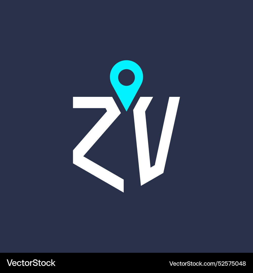 Zv location logo design for recruitment Royalty Free Vector