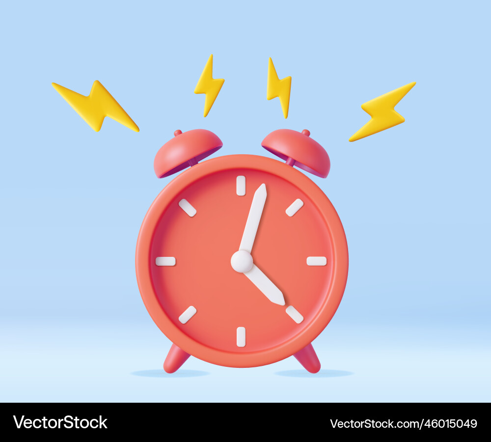 3d alarm clock Royalty Free Vector Image - VectorStock