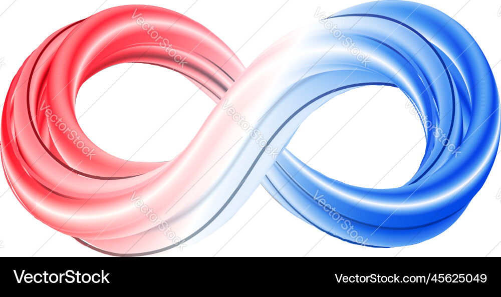 3d infinity symbol red and blue icon Royalty Free Vector