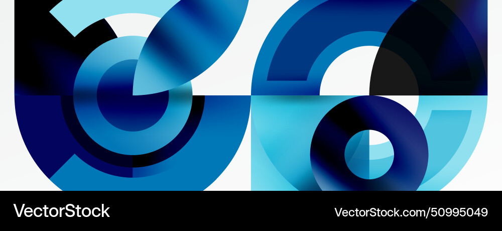 Azure circles on a white background form the Vector Image