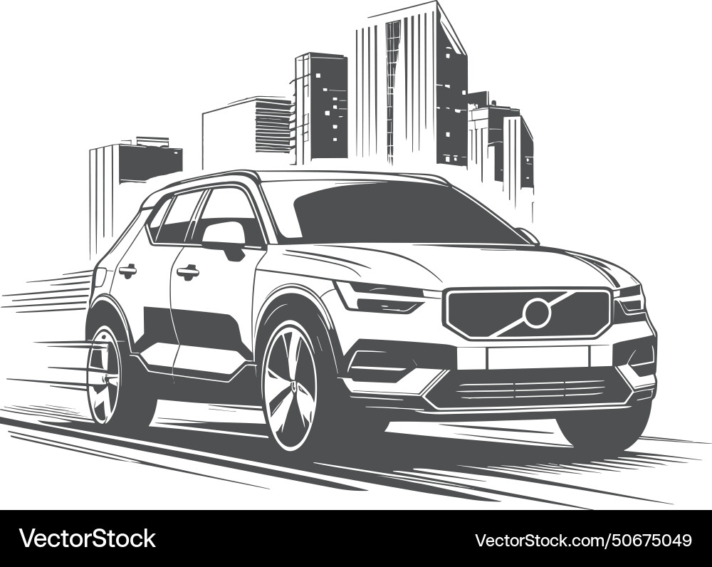 Black car symbol logo template stylized sil Vector Image