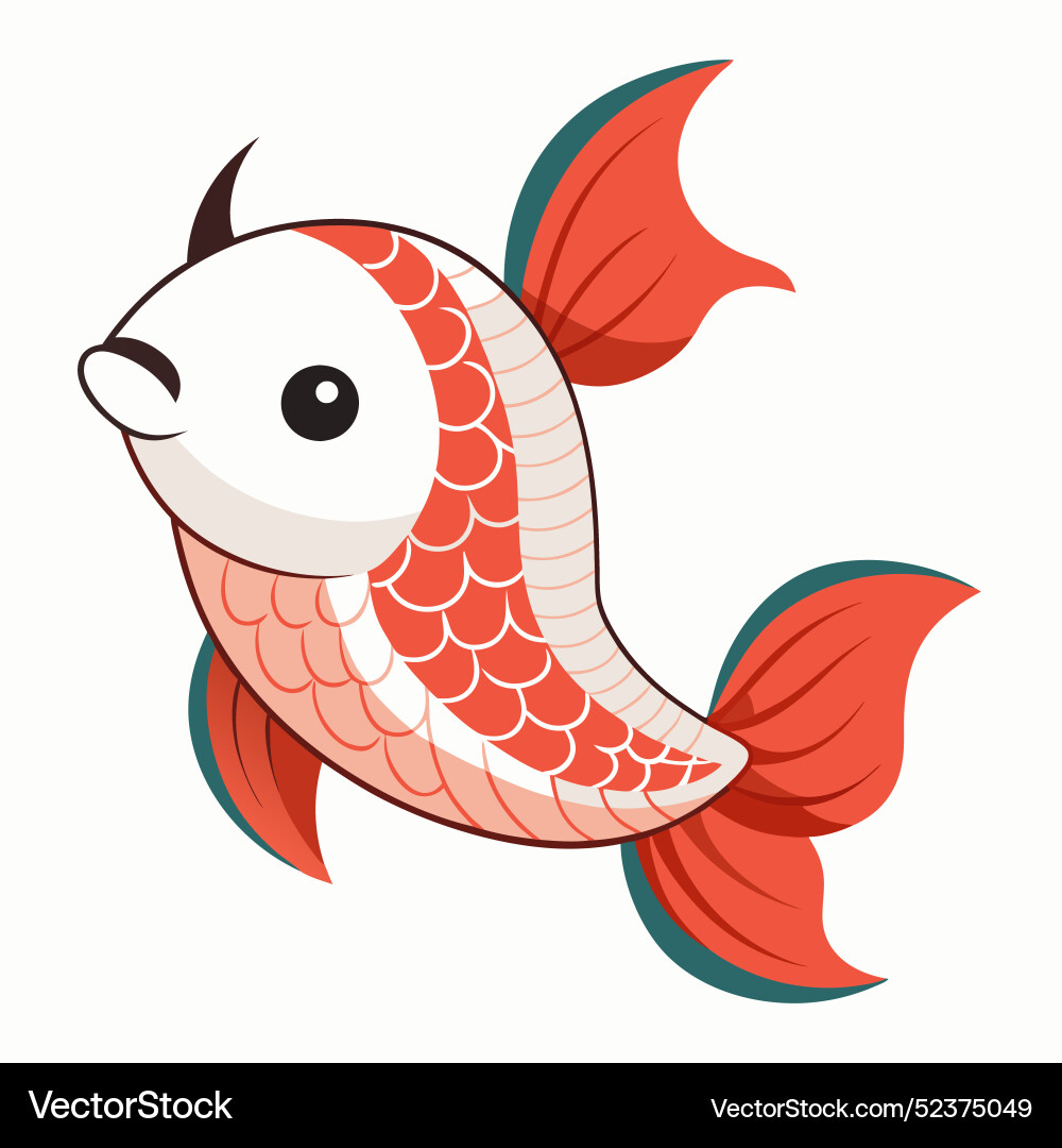 Carp fish knocks kawaii Royalty Free Vector Image