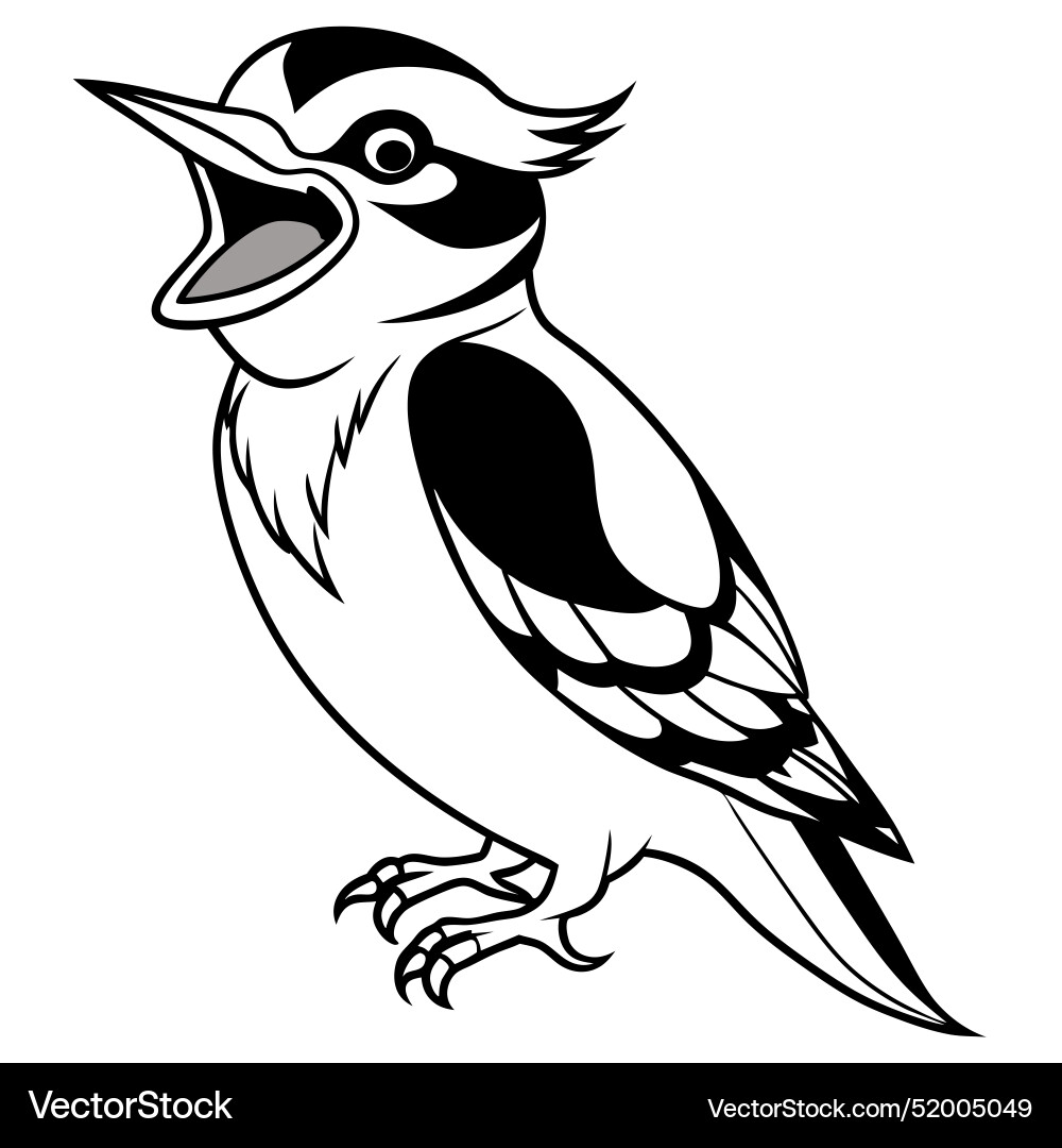 Downy woodpecker bird laughs icon Royalty Free Vector Image
