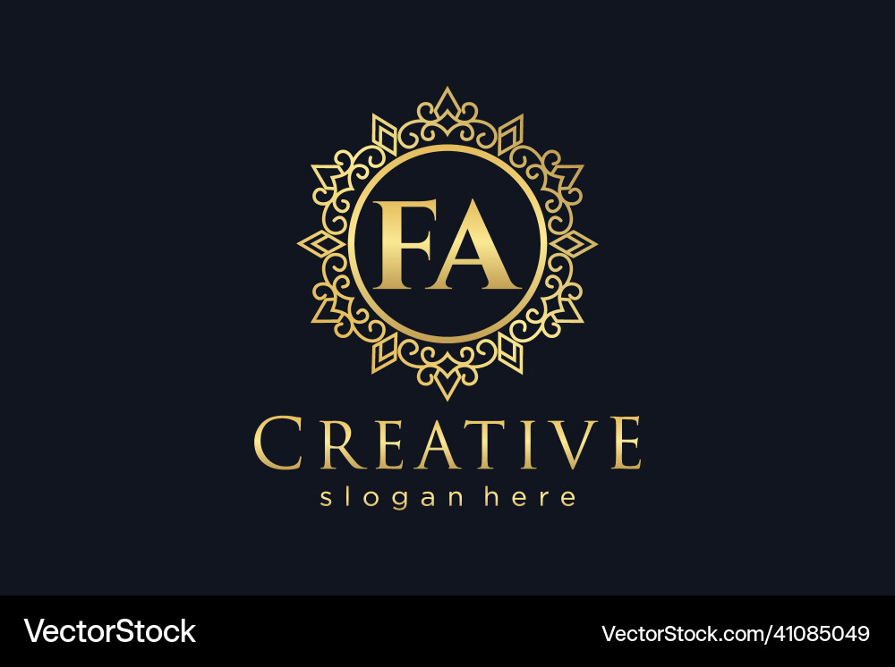 Fa initial letter luxury calligraphic feminine Vector Image