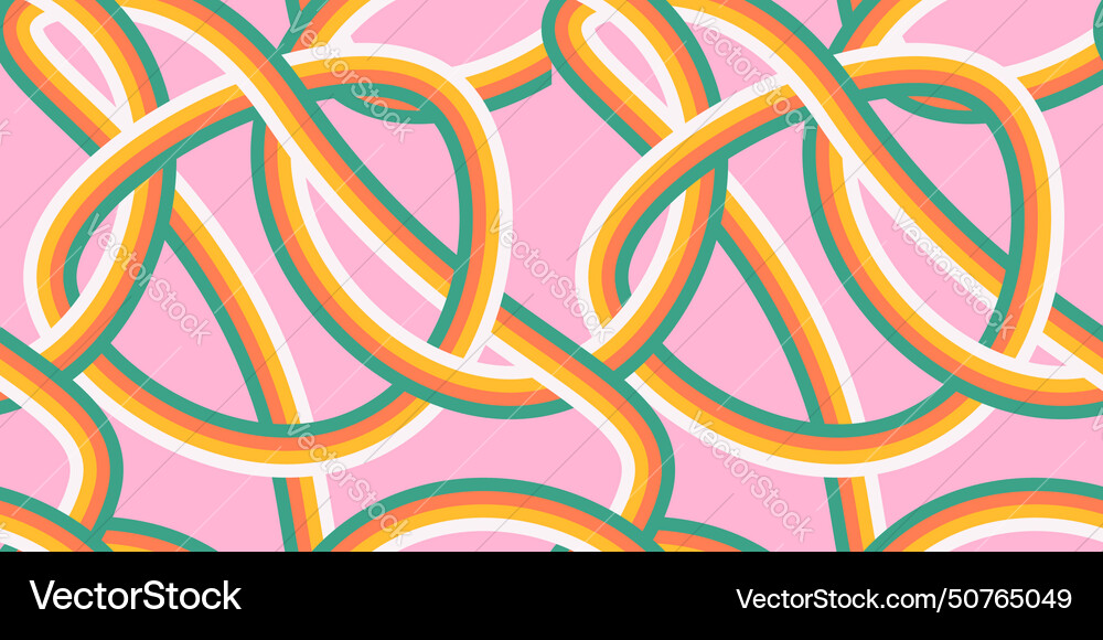 Groovy tangled loops seamless pattern psychedelic Vector Image