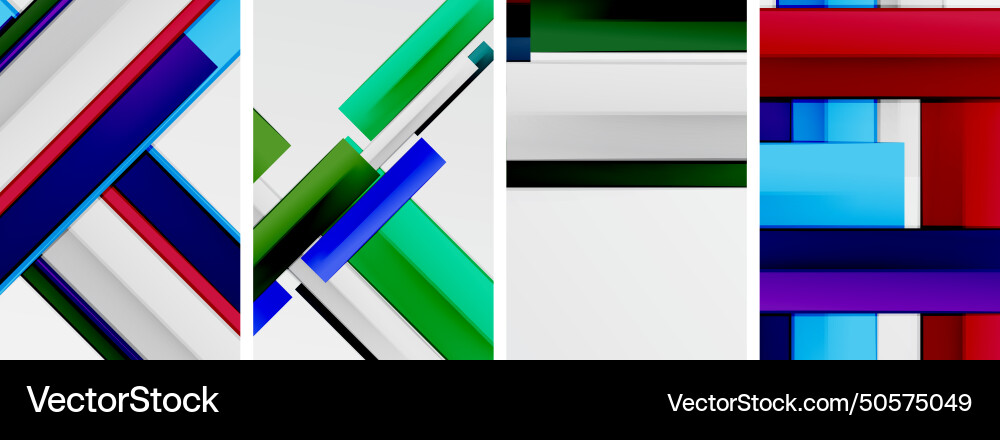 Minimal lines and color stripes poster abstract Vector Image
