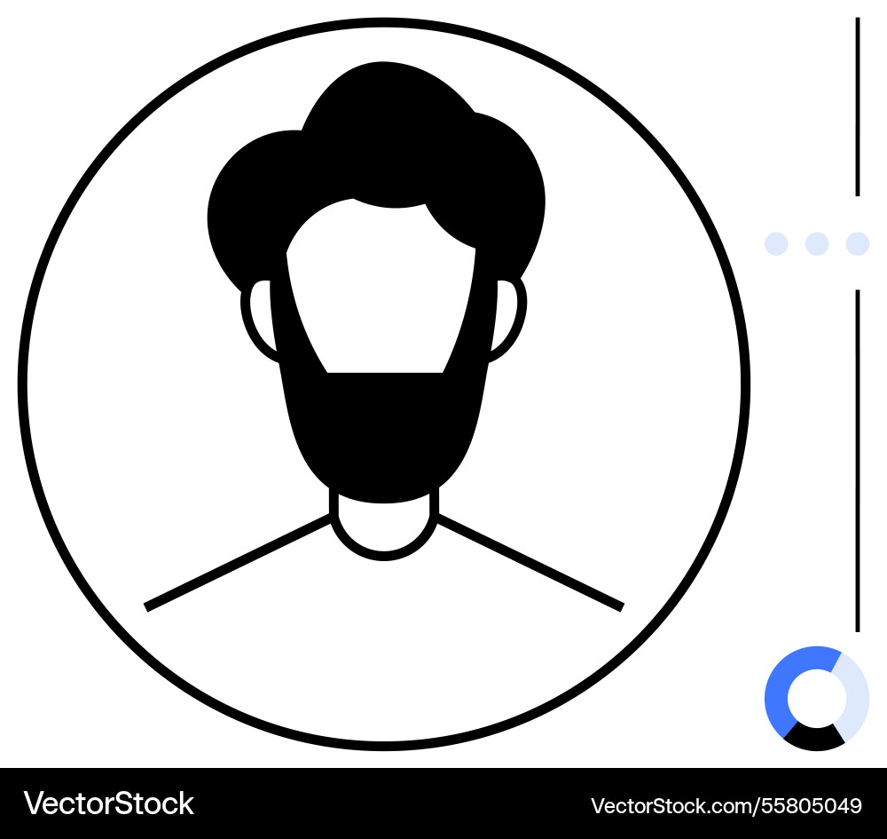 Minimalist avatar portrait with circular frame Vector Image