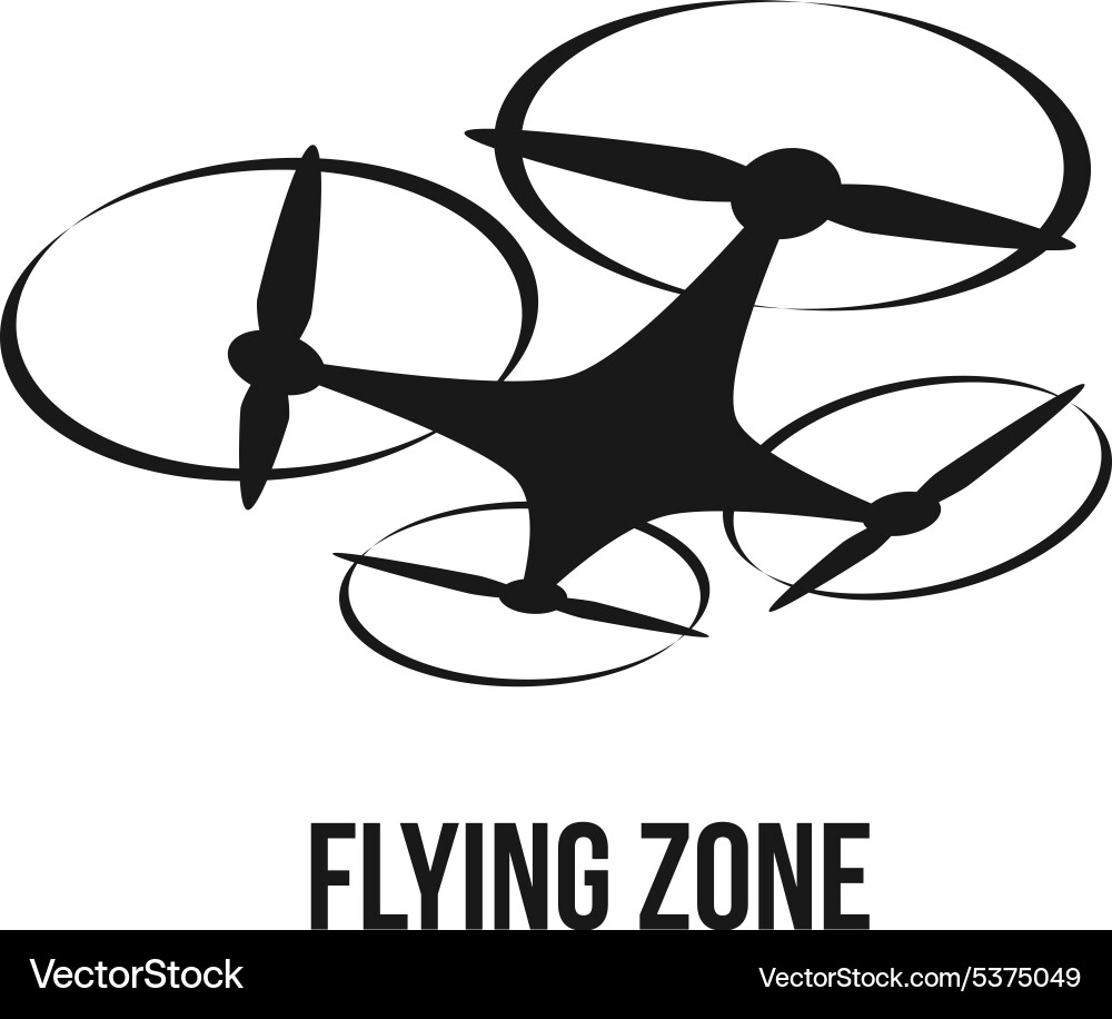 Modern Drone Logo - Quadcopter Royalty Free Vector Image