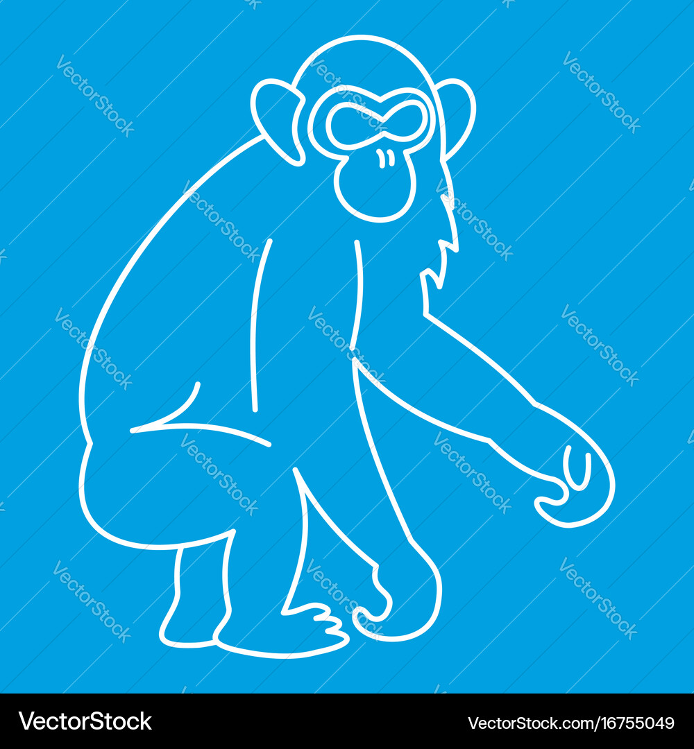 Monkey icon outline style Royalty Free Vector Image