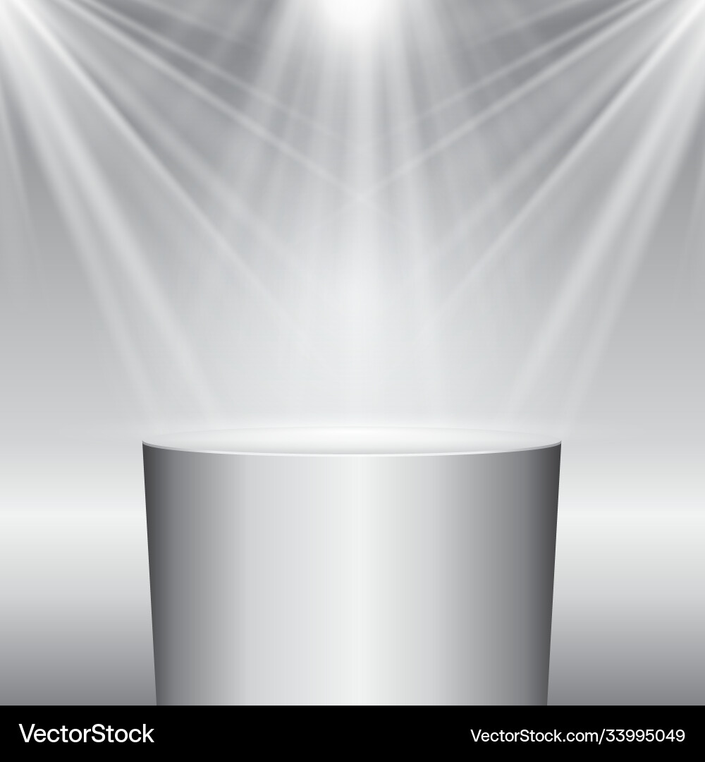 Podium under spotlights Royalty Free Vector Image