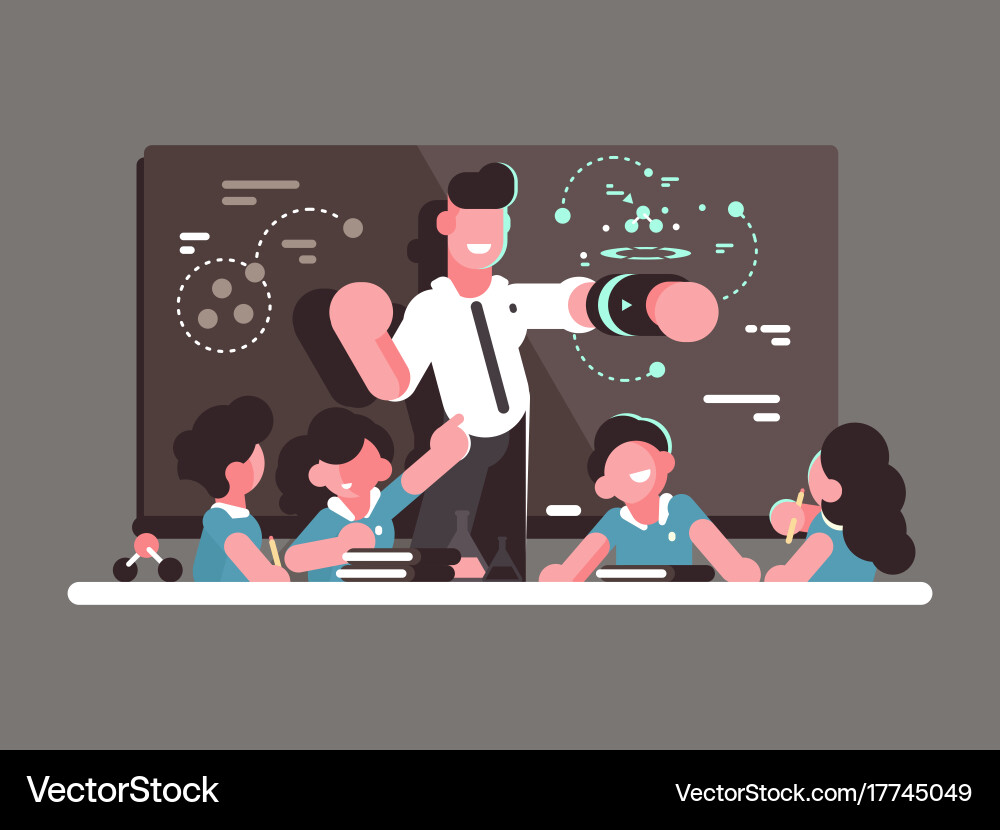 School teacher at lesson Royalty Free Vector Image