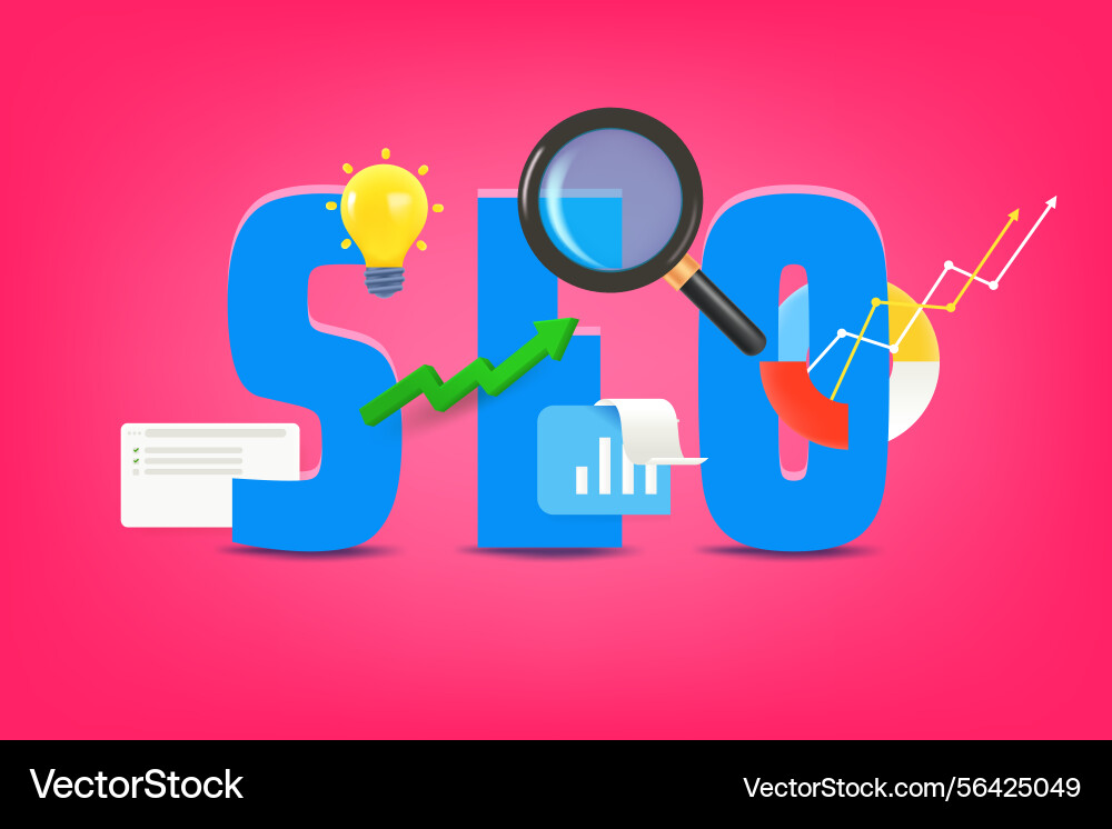 Seo optimization concept 3d Royalty Free Vector Image