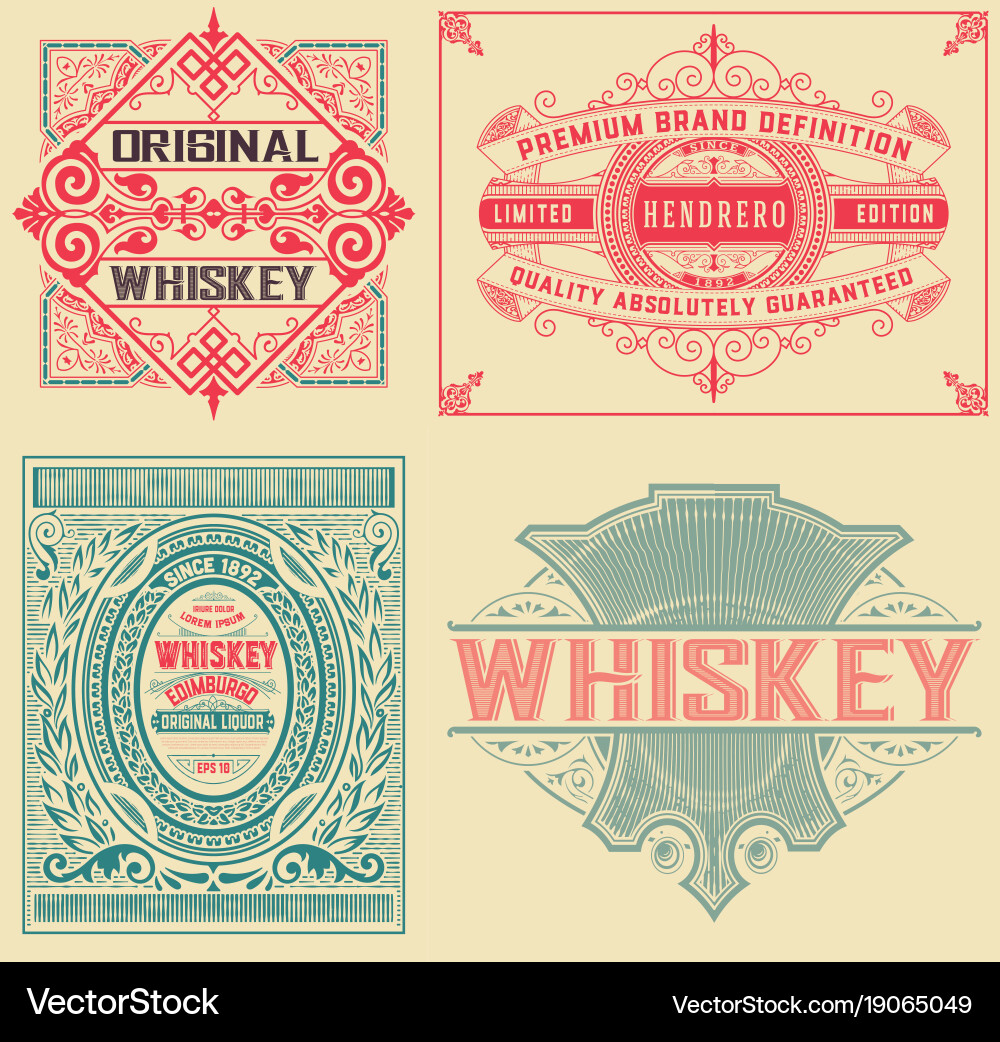 Set of 4 vintage labels Royalty Free Vector Image