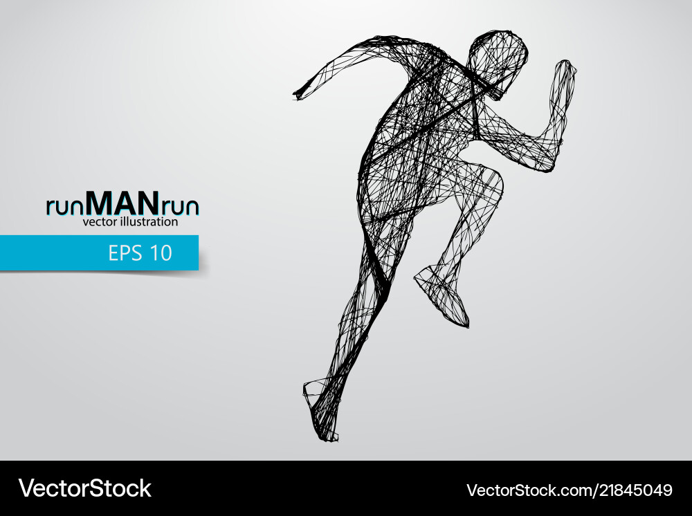 Silhouette of a running man Royalty Free Vector Image