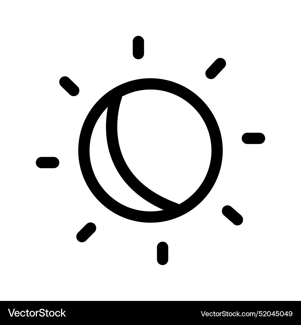 Sun and moon icon design in filled outlined Vector Image