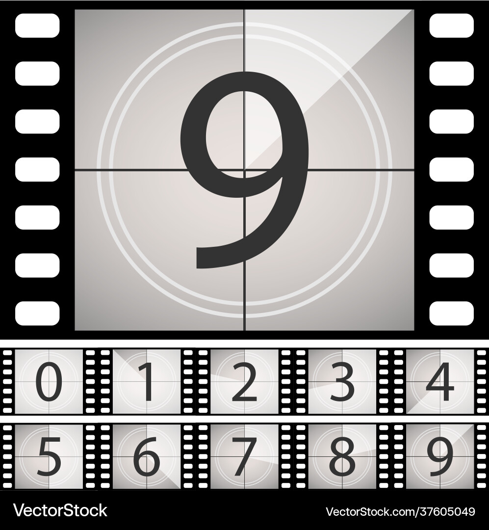 Vintage Film Countdown Timer Royalty Free Vector Image