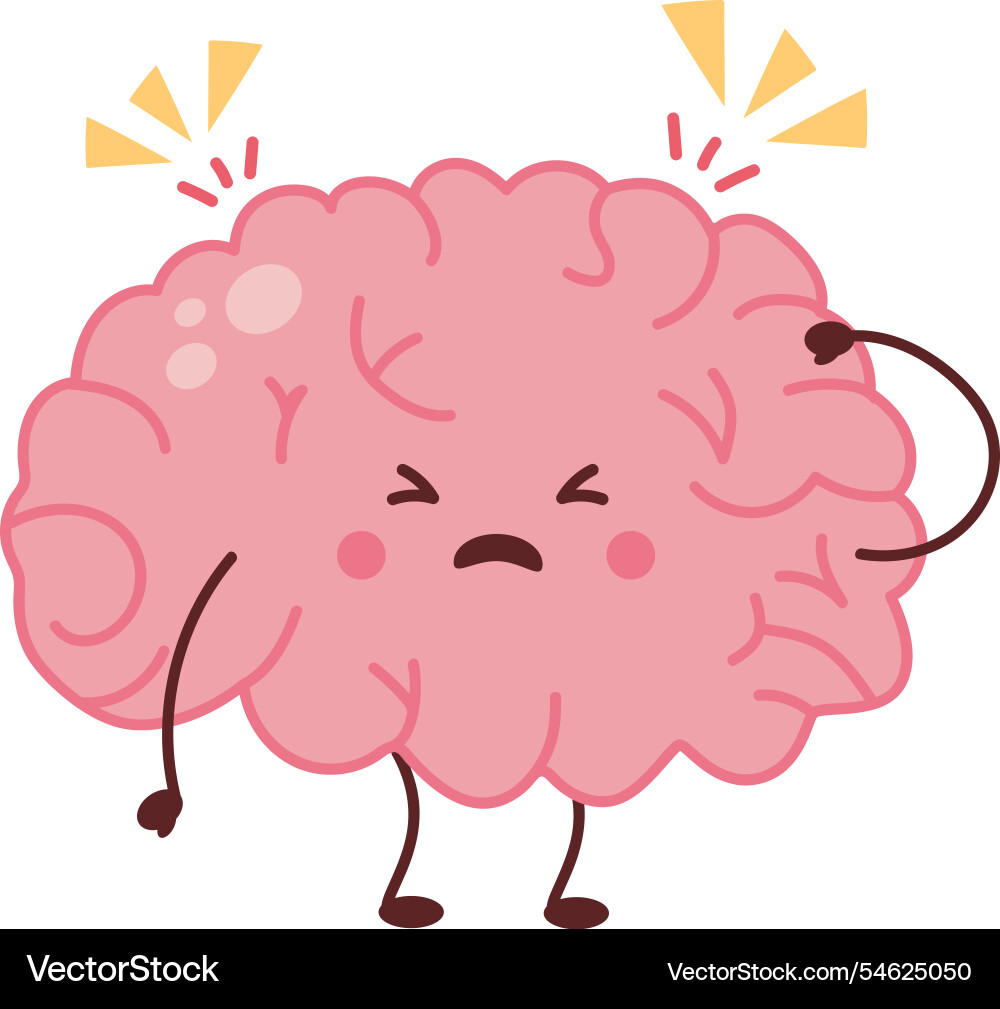 Frustrated human brain with depression Royalty Free Vector