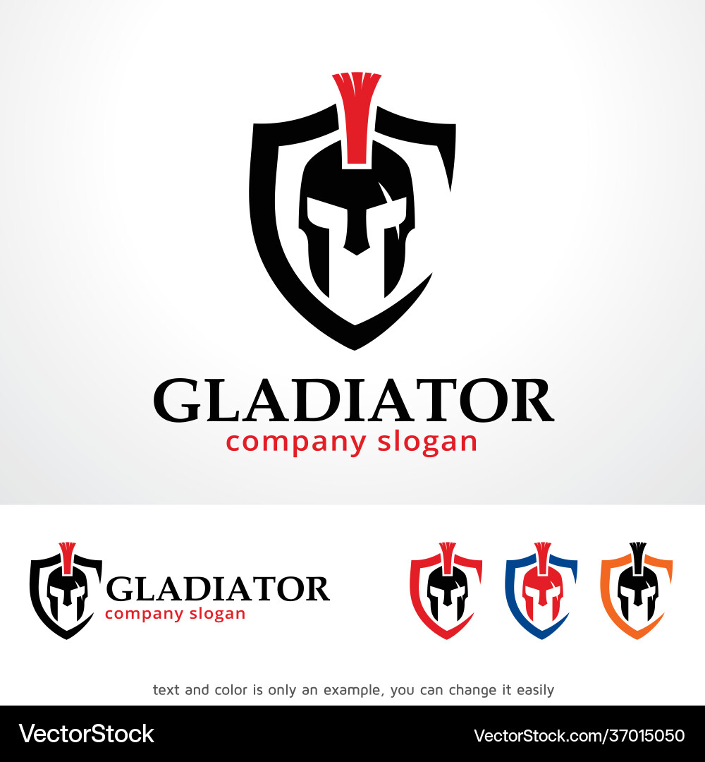 Gladiator logo template design Royalty Free Vector Image