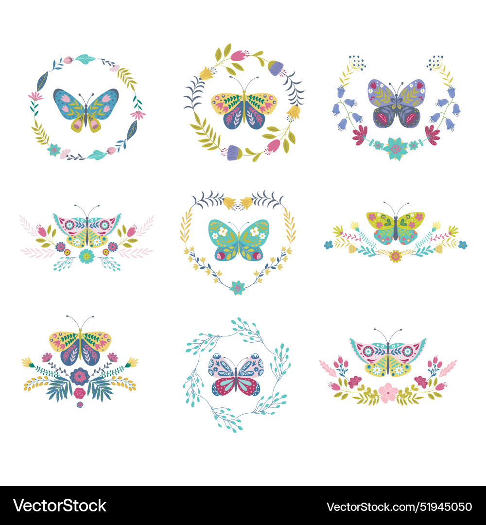 Of label with butterfly Royalty Free Vector Image