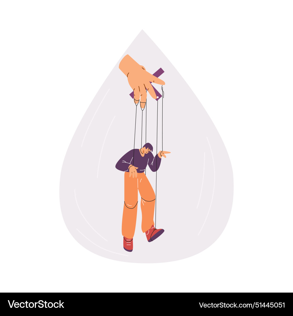 A character tied with ropes Royalty Free Vector Image