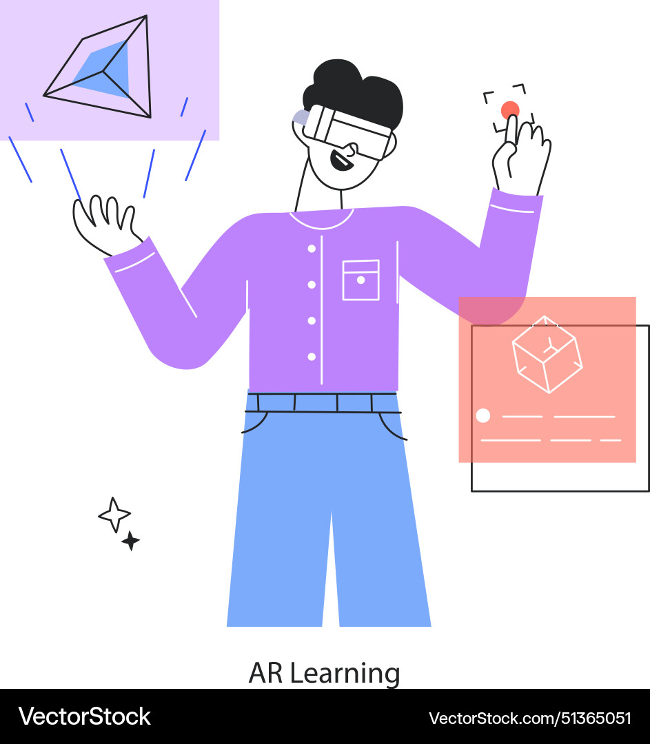 Ar learning Royalty Free Vector Image - VectorStock