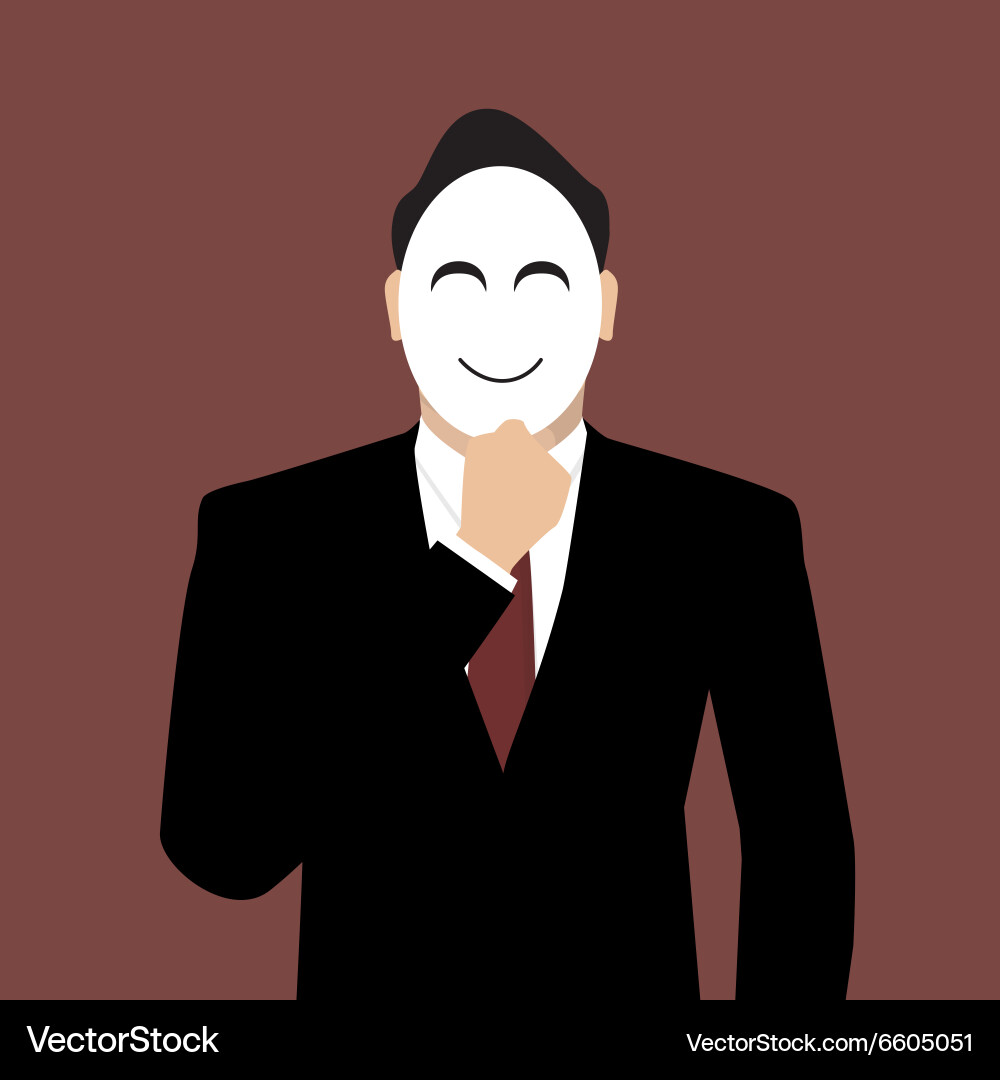 Businessman wearing a mask Royalty Free Vector Image