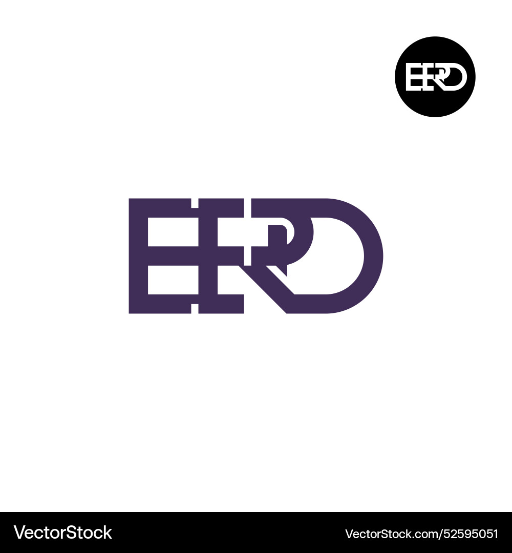 Erd logo letter monogram design Royalty Free Vector Image