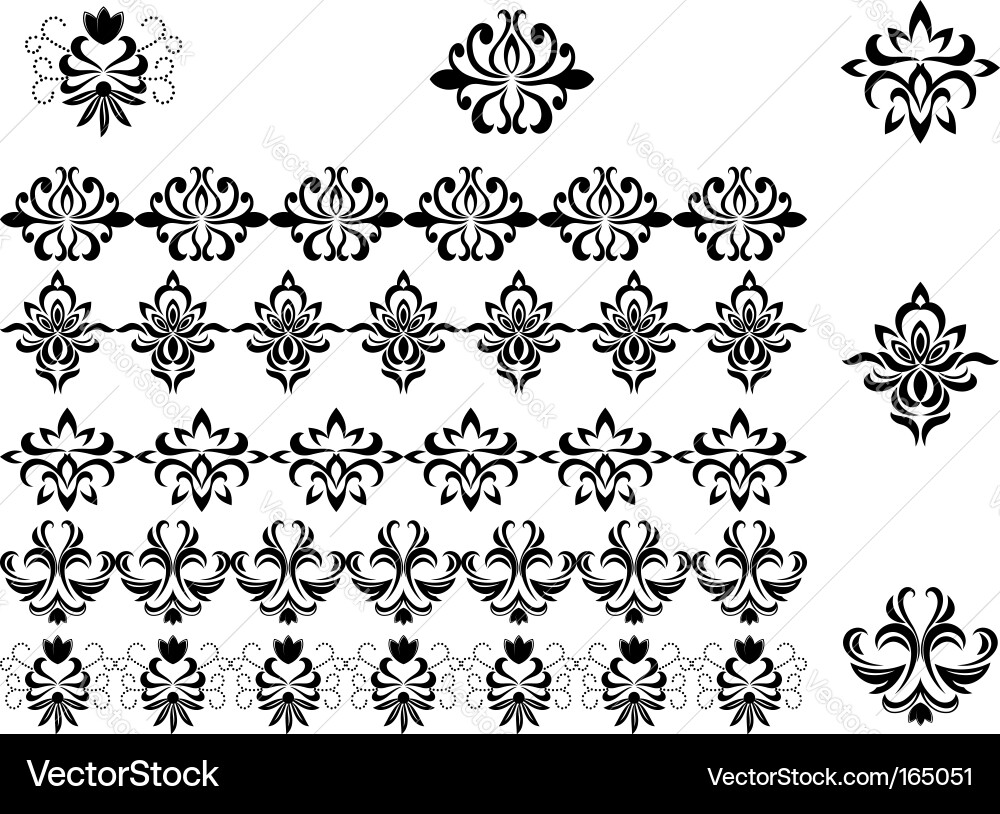 Flower patterns and borders Royalty Free Vector Image