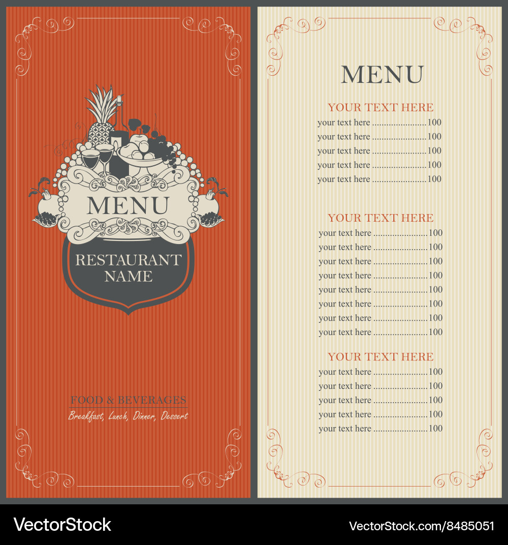 Frame menu with floral ornaments Royalty Free Vector Image