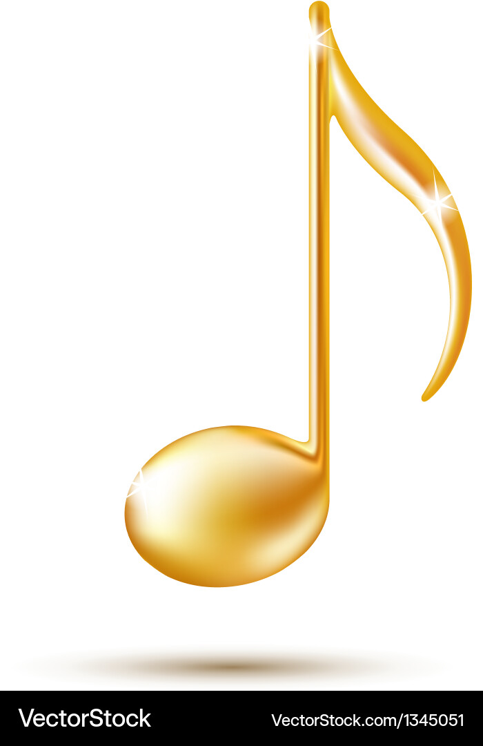 Golden music note sign Royalty Free Vector Image