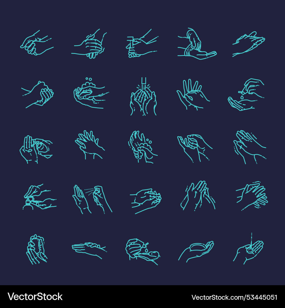 Hand cleansing disinfection preventive measures Vector Image