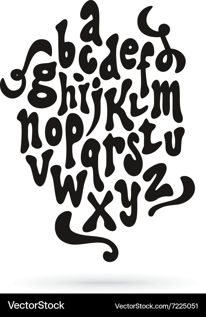 Handwriting alphabet font Royalty Free Vector Image