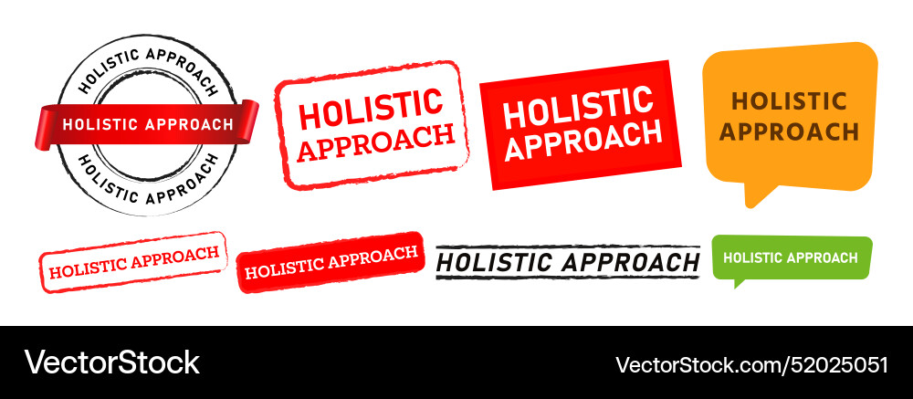 Holistic approach stamp and speech bubble label Vector Image