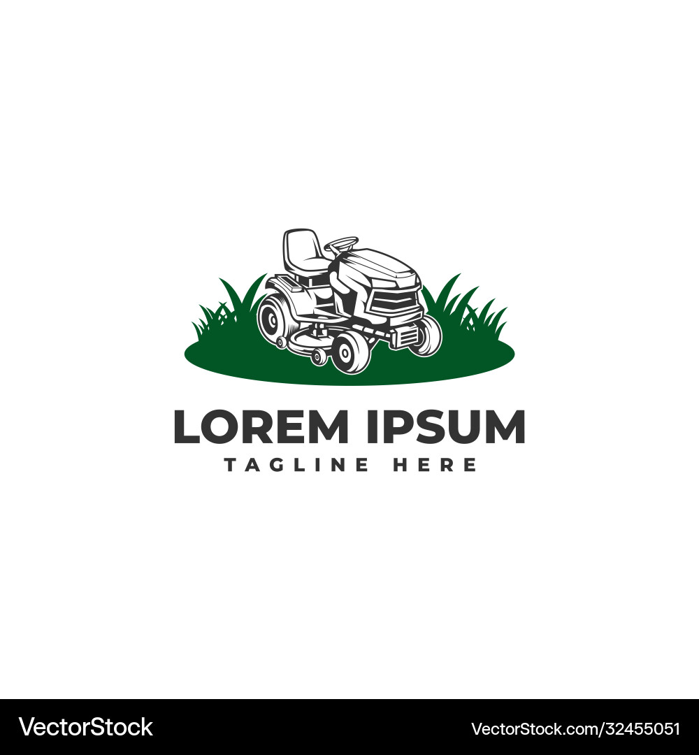 Lawn mower logo icon Royalty Free Vector Image