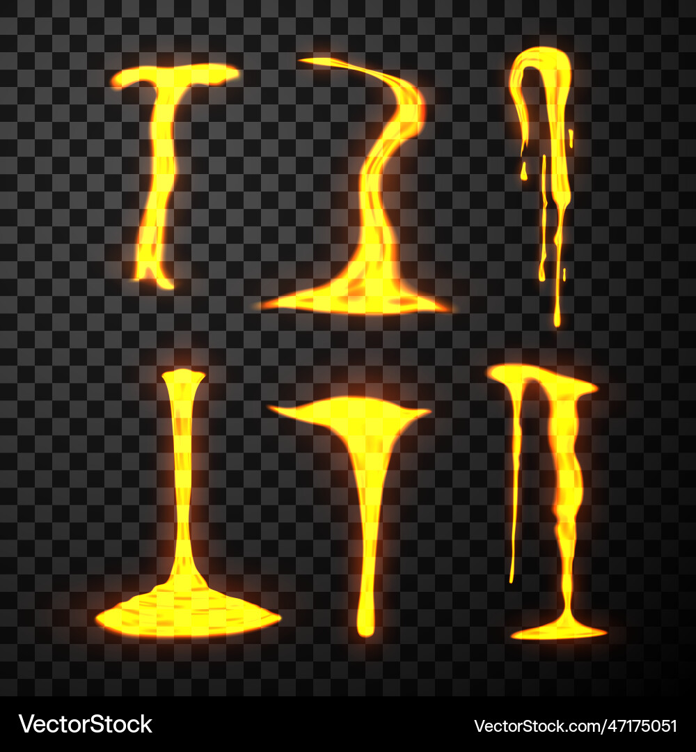 Liquid lava burning flow volcano magma with fire Vector Image