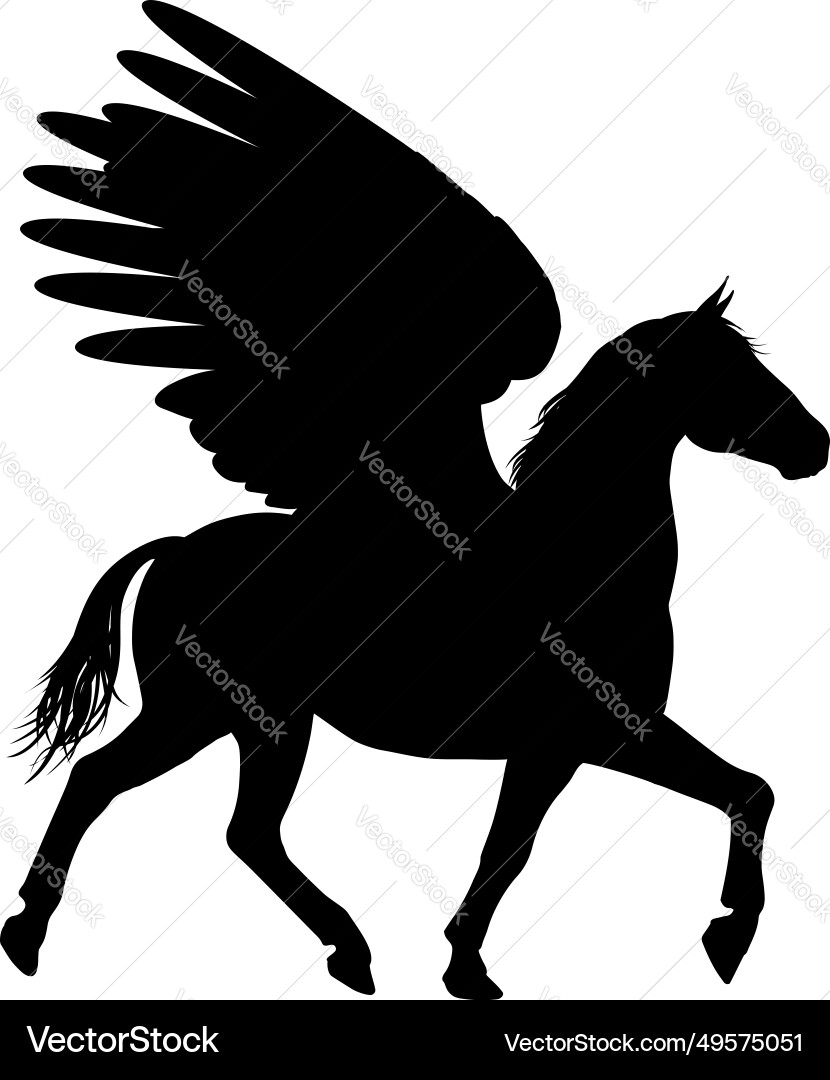 Silhouette pegasus graphic Royalty Free Vector Image
