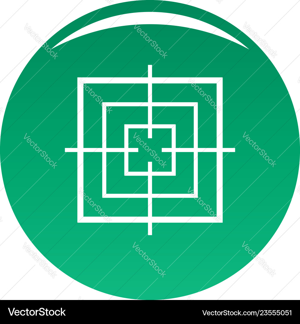 Square objective icon green Royalty Free Vector Image